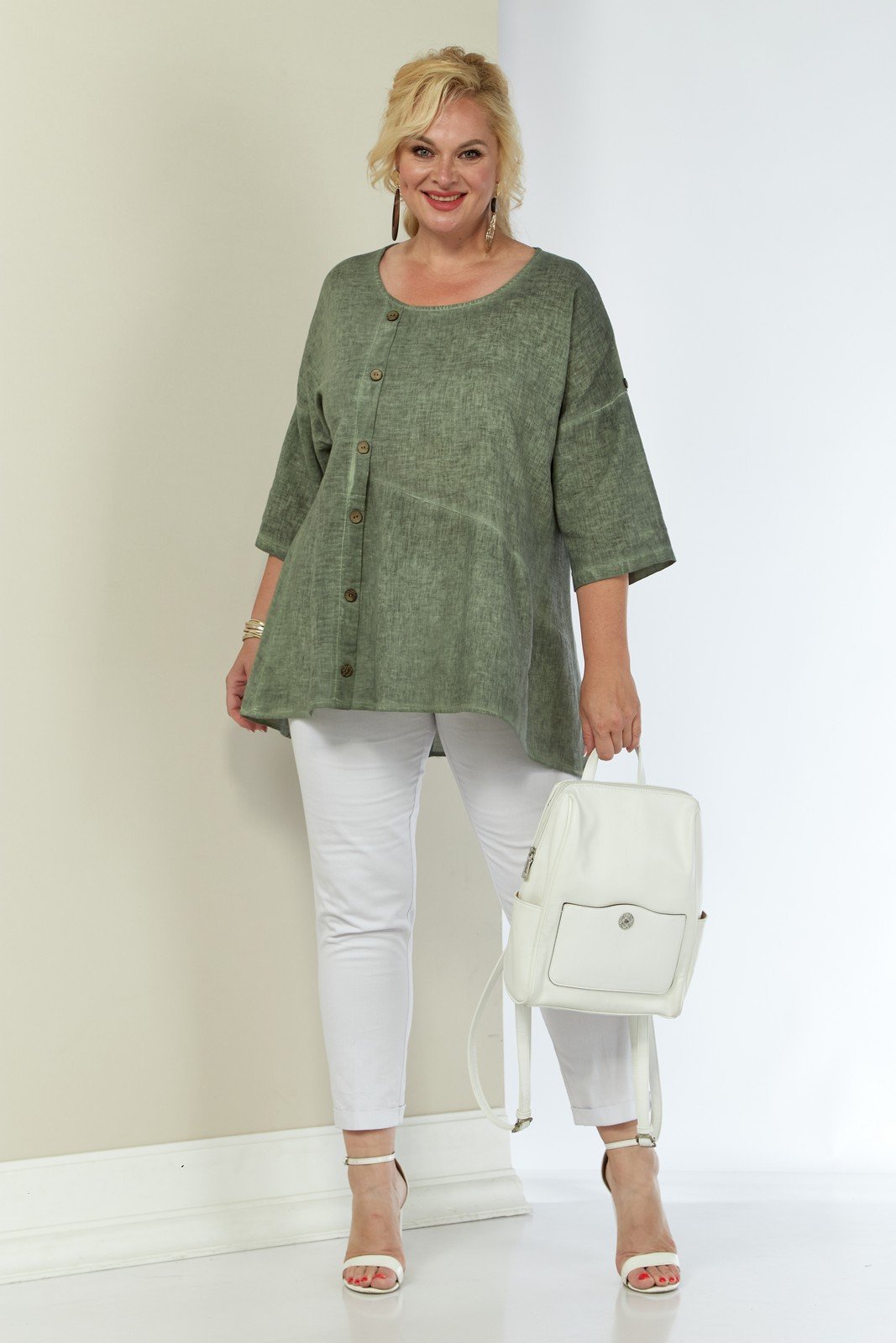 Туника 4063 олива Shetti купить в интернет магазине | в наличии